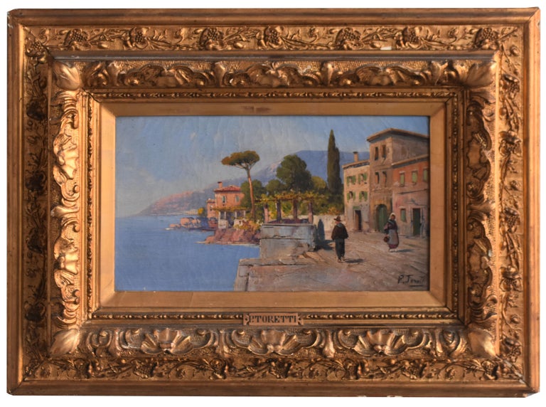 Pair of Italian Landscape Oil on Canvas Signed Pietro Toretti at 1stDibs