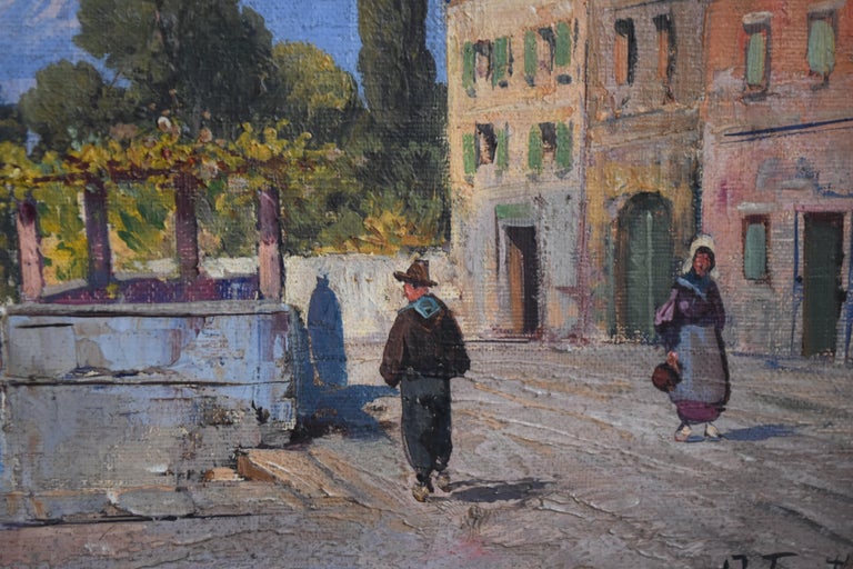 Pair of Italian Landscape Oil on Canvas Signed Pietro Toretti at 1stDibs