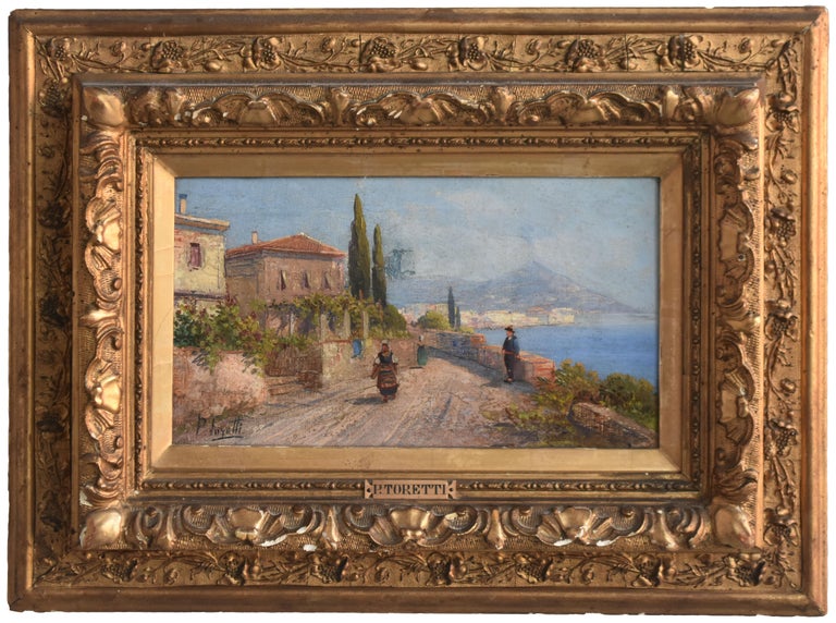 Pair of Italian Landscape Oil on Canvas Signed Pietro Toretti at 1stDibs