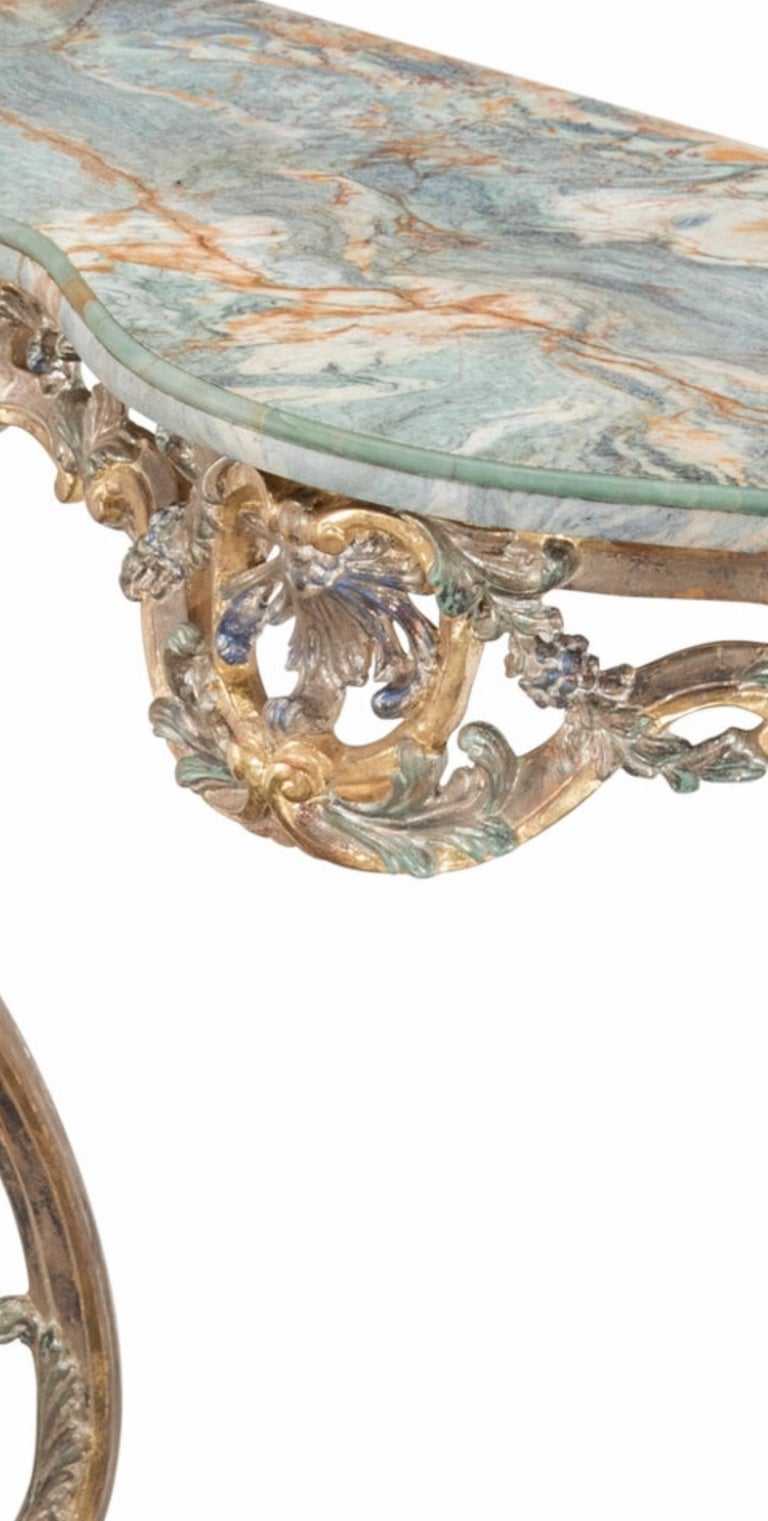 Pair of Italian Late Baroque Rococo Style Carved Polychrome Gilt Wood ...