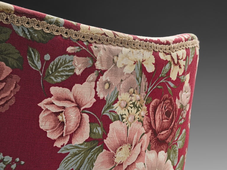 Italian Lounge Chairs with Red Floral Upholstery For Sale at 1stDibs ...