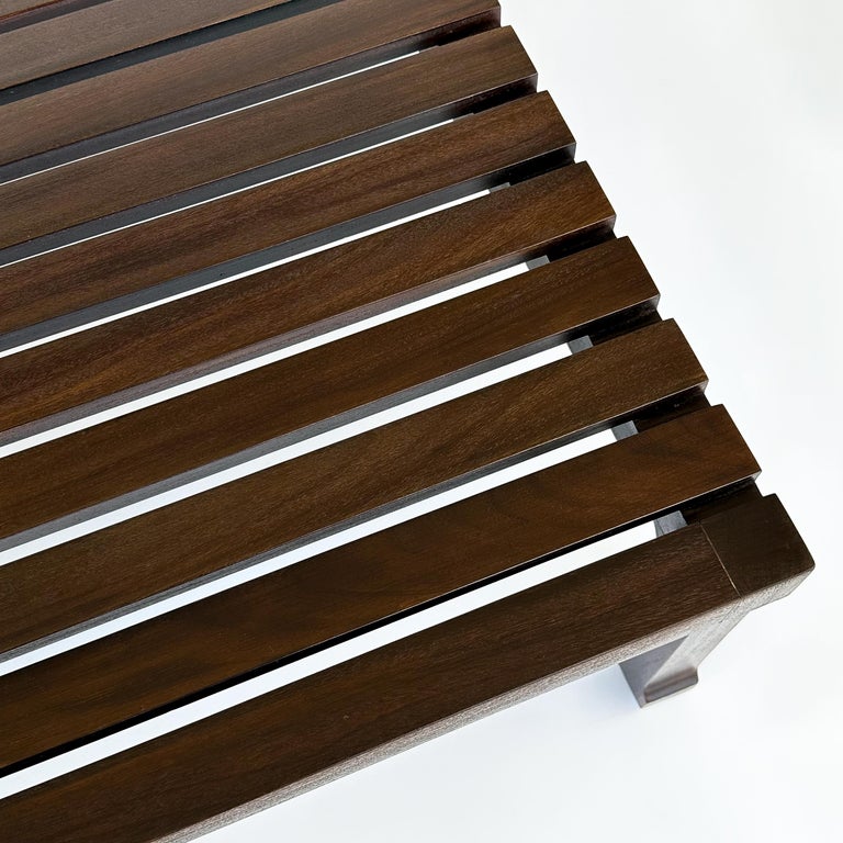 Pair of Italian Low Slatted End Tables or Coffee Tables For Sale at 1stDibs