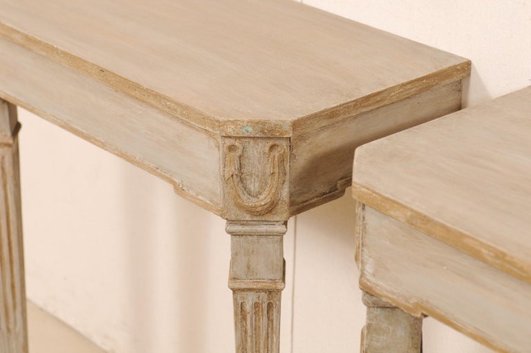 Pair of Italian Mid-20th Century Cute Sized Painted Wood Wall Console ...