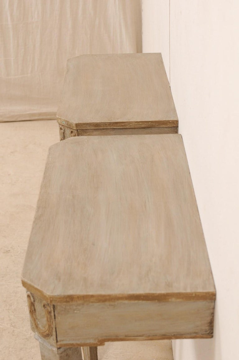 Pair of Italian Mid-20th Century Cute Sized Painted Wood Wall Console ...