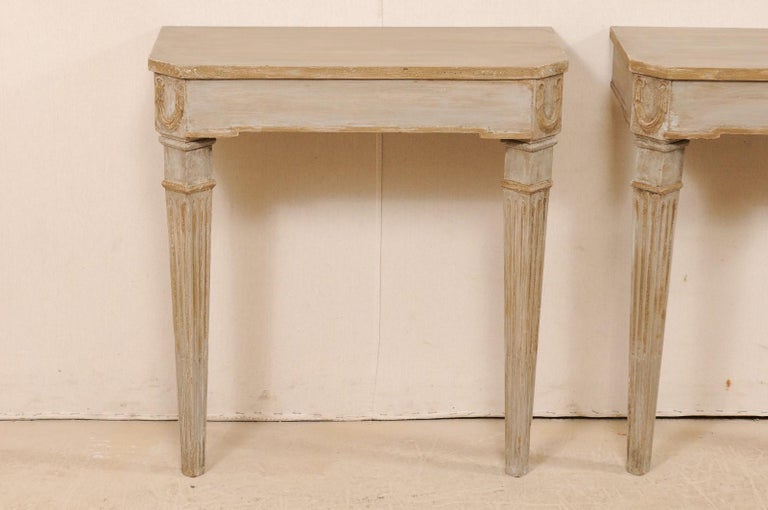 Pair of Italian Mid-20th Century Cute Sized Painted Wood Wall Console ...