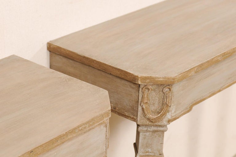 Pair of Italian Mid-20th Century Cute Sized Painted Wood Wall Console ...