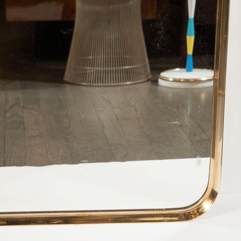 Pair of Italian Mid-Century Modern Rectangular Curvilinear Brass ...