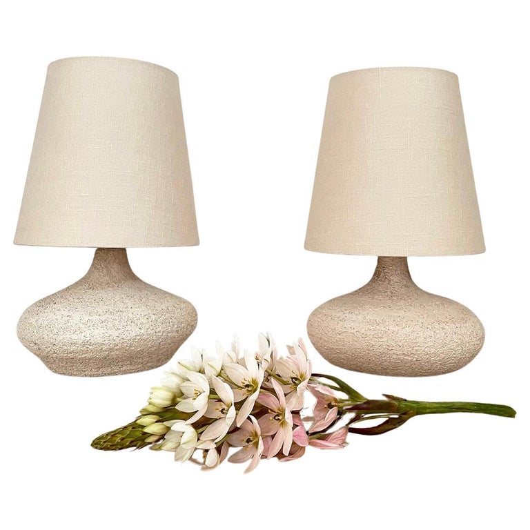 Pair of Italian Midcentury Stoneware Lamps at 1stDibs