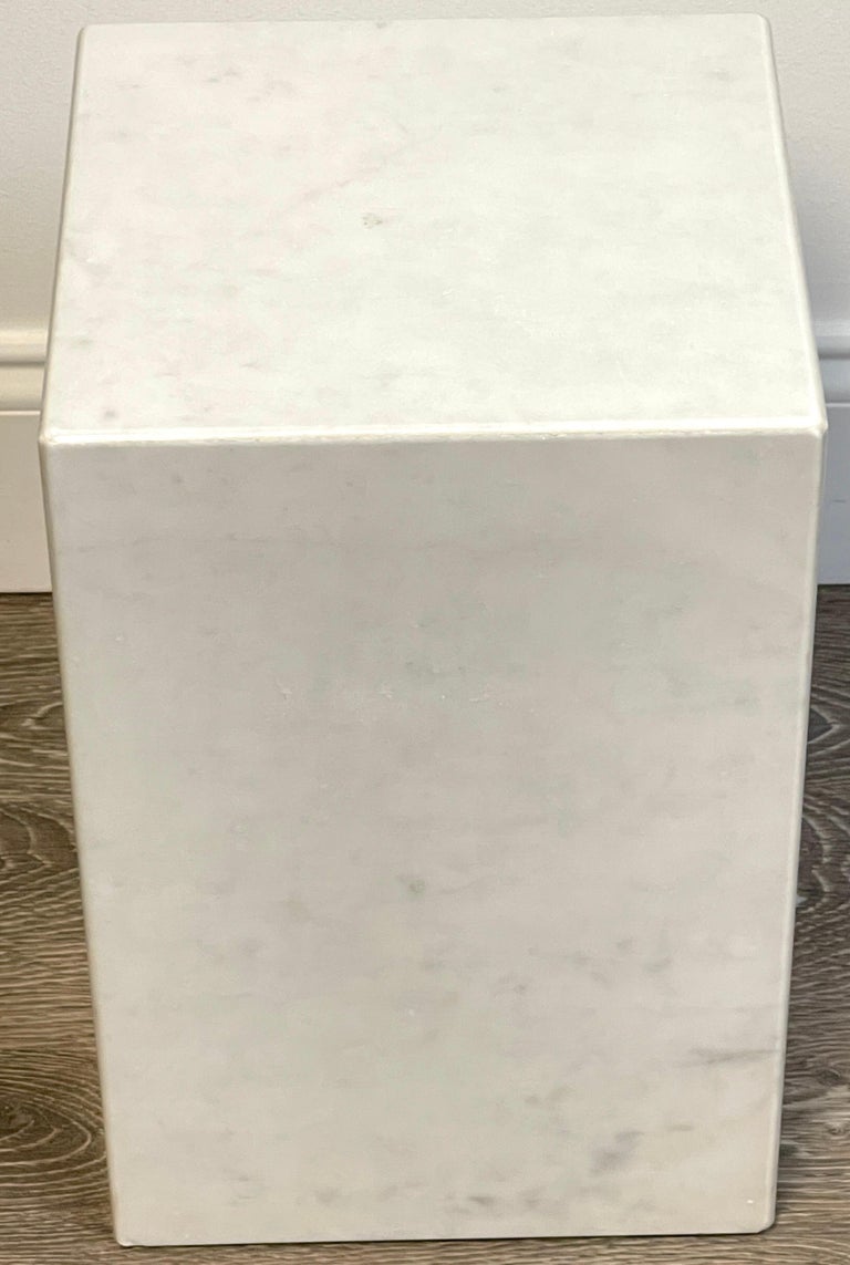Pair of Italian Modern Carrera Marble Monolith Side Tables For Sale at ...