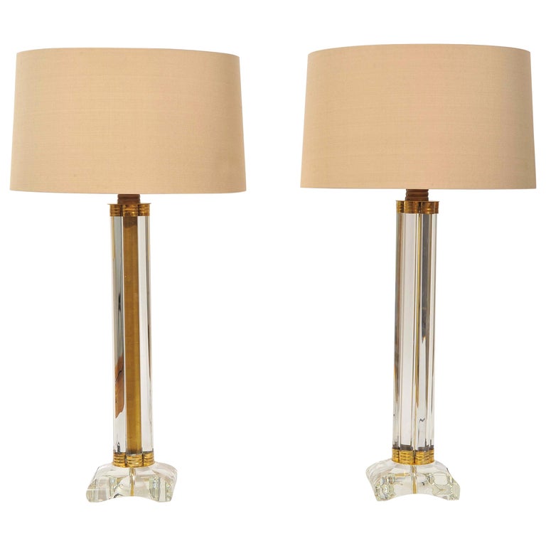 Pair of Italian Murano Glass 'Column' Lamps at 1stDibs