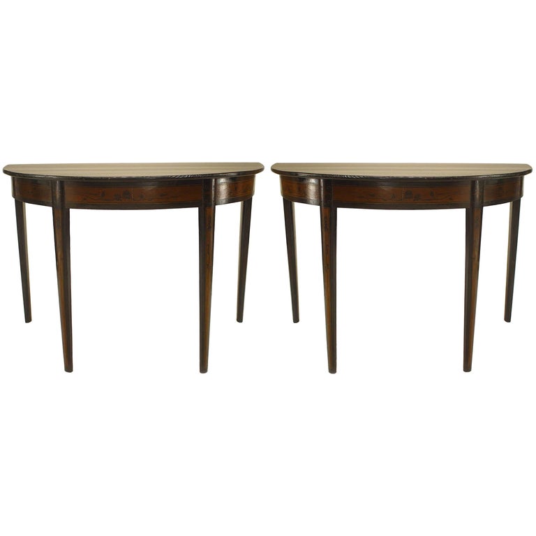 Pair of Italian Neo-Classic Rosewood Console Tables For Sale at 1stDibs