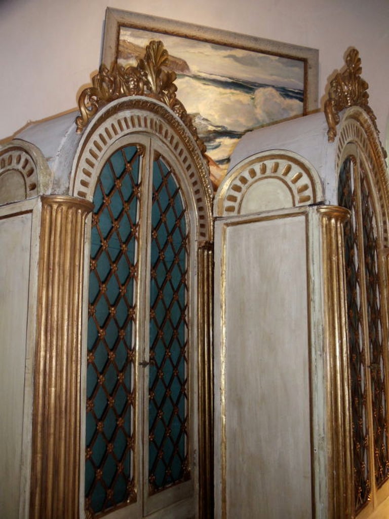 Pair of Italian Neoclassical Library Cabinets or Bookcases at 1stDibs