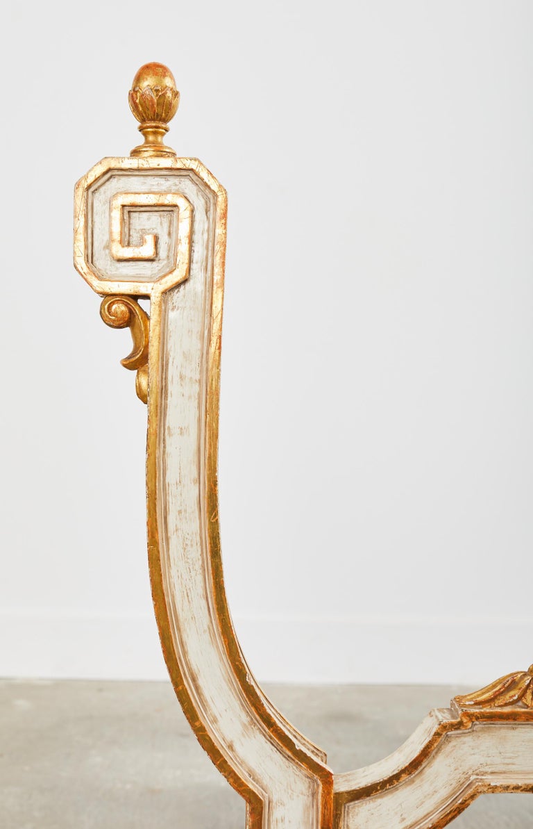 Pair of Italian Neoclassical Style Backless Hall Chairs For Sale at 1stDibs