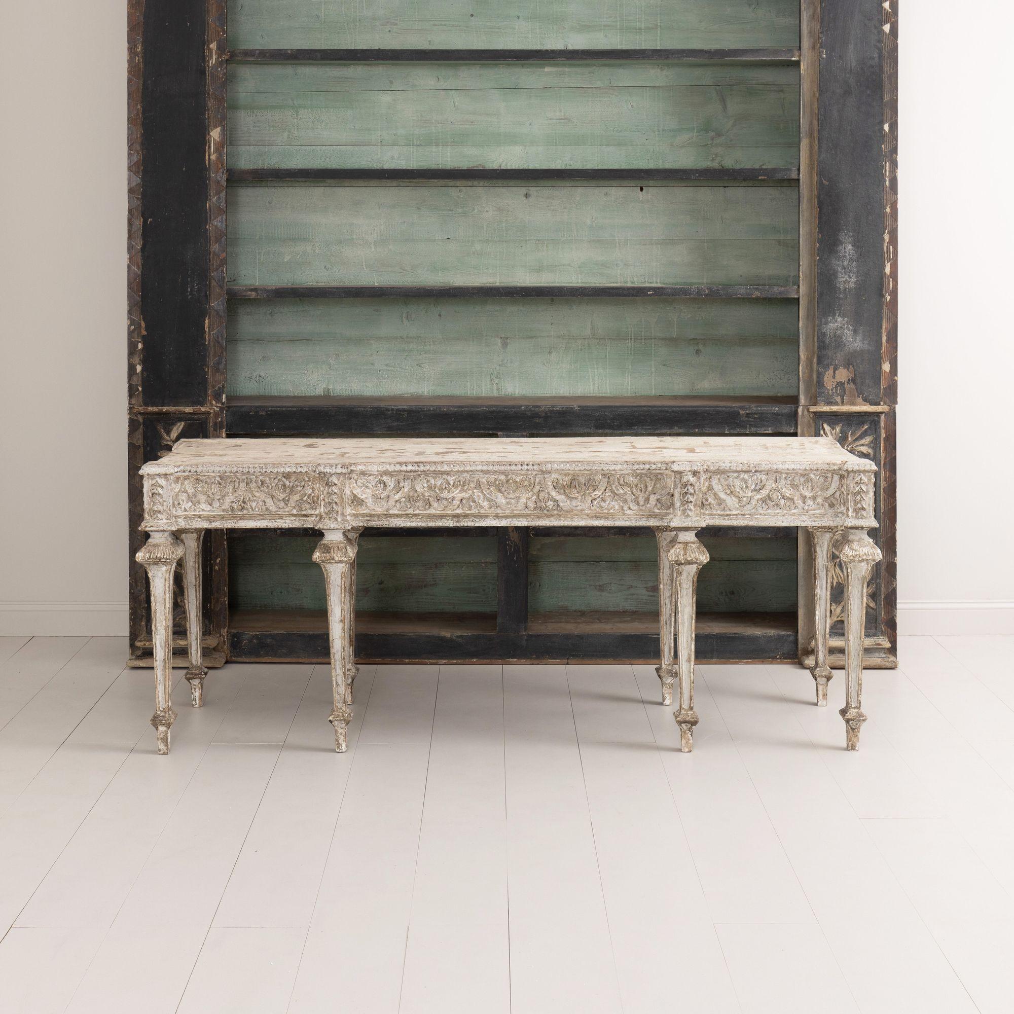 Pair of Italian Neoclassical Style Painted Console Table For Sale at ...