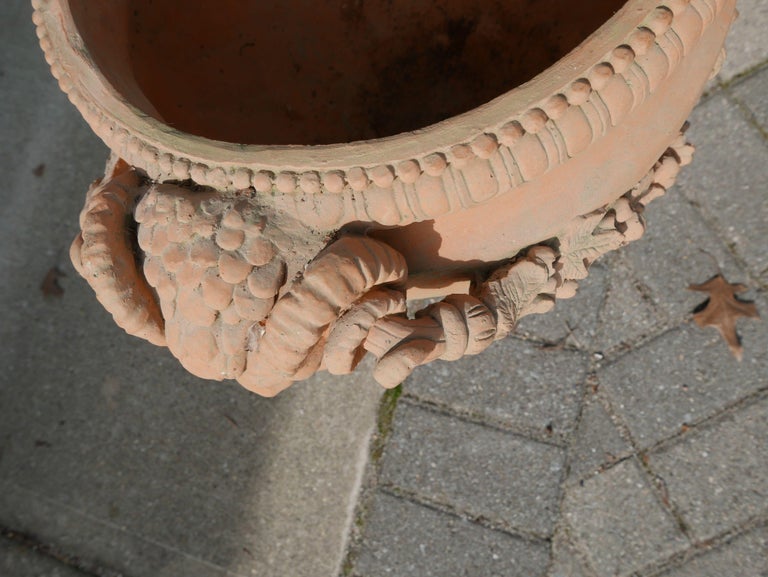 Pair of Italian Neoclassical Style Terracotta Planters at 1stDibs