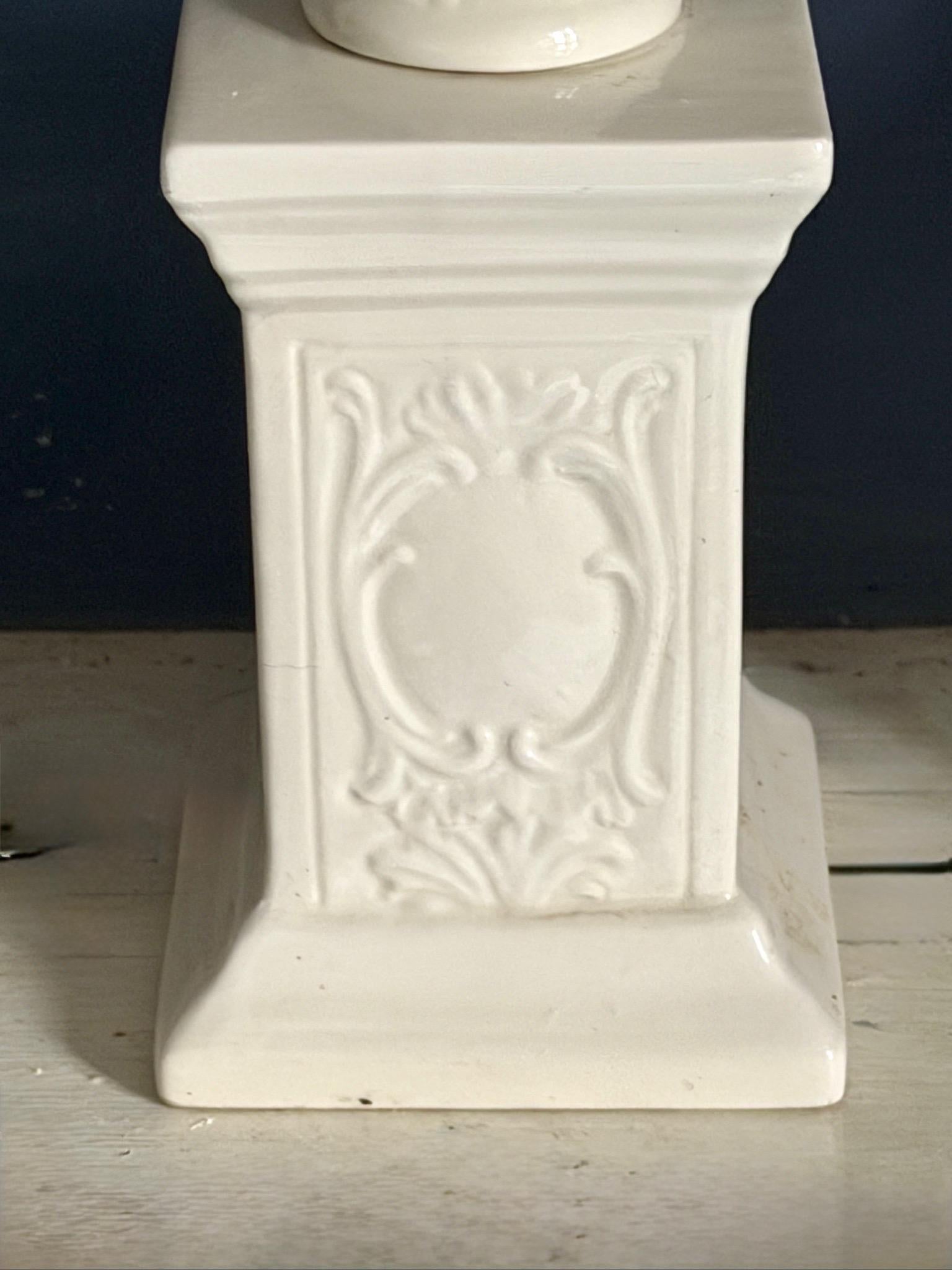 Pair of Italian Nove White Glazed Ceramic Urn Table Lamps For Sale at ...