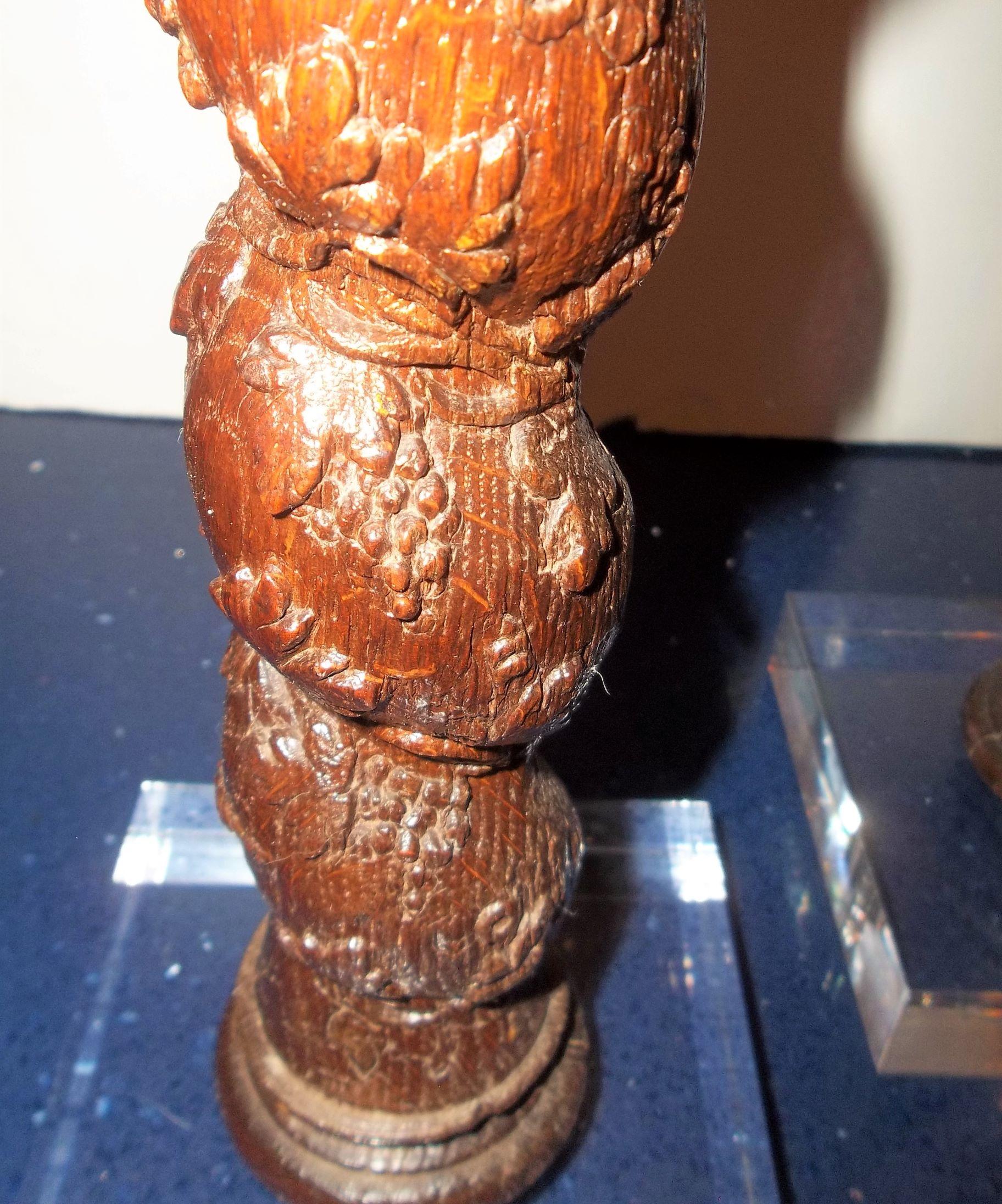 Pair of Italian Oak or Beech Architectural Carved Solomonic Corinthian ...