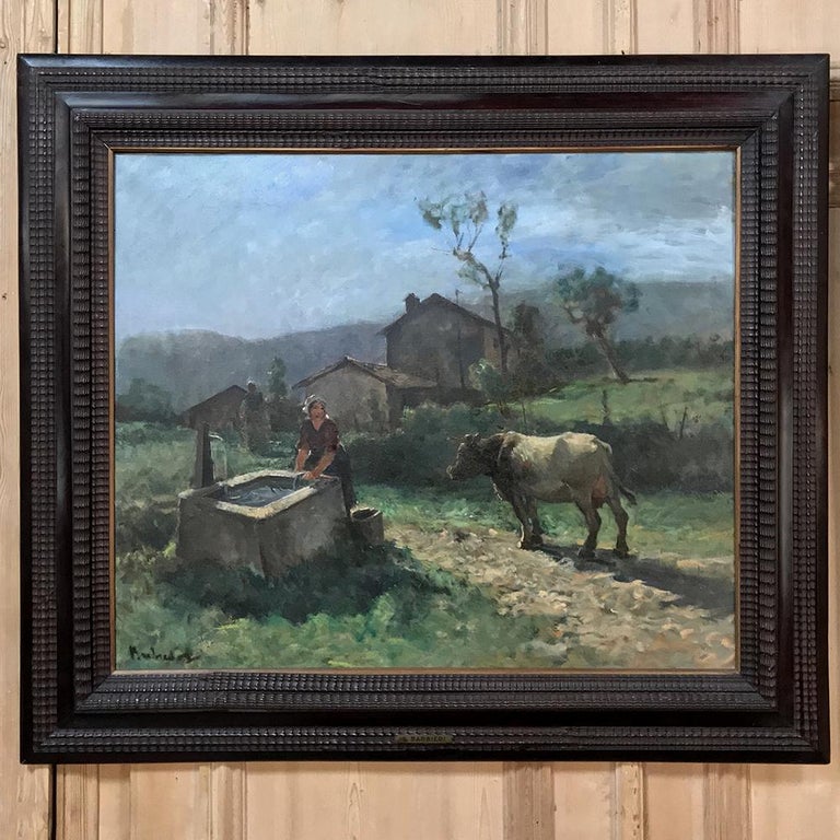 Pair of Italian Oil on Canvas Paintings in Original Frames by Contardo ...