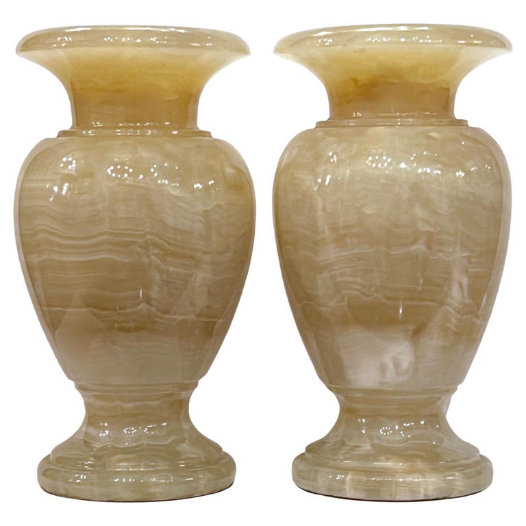 Pair of Italian Onyx Urns For Sale at 1stDibs