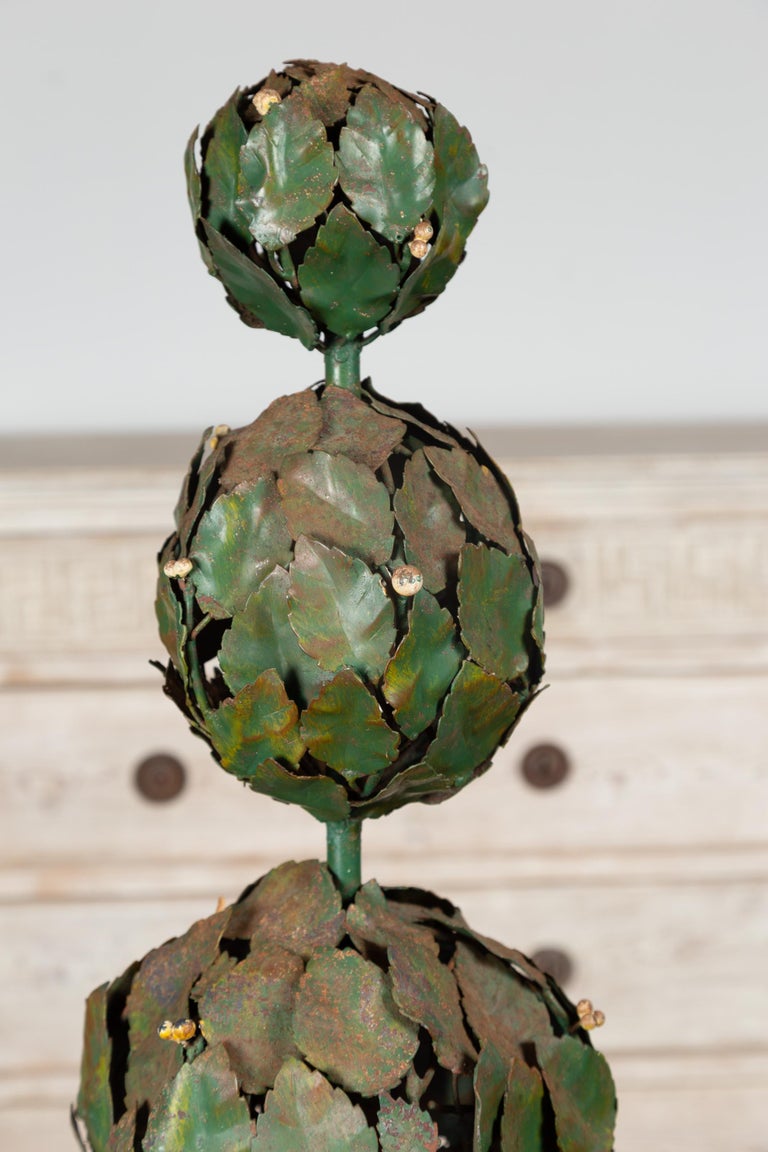 Pair of Italian Painted Midcentury Metal Topiary Sculptures Set in ...