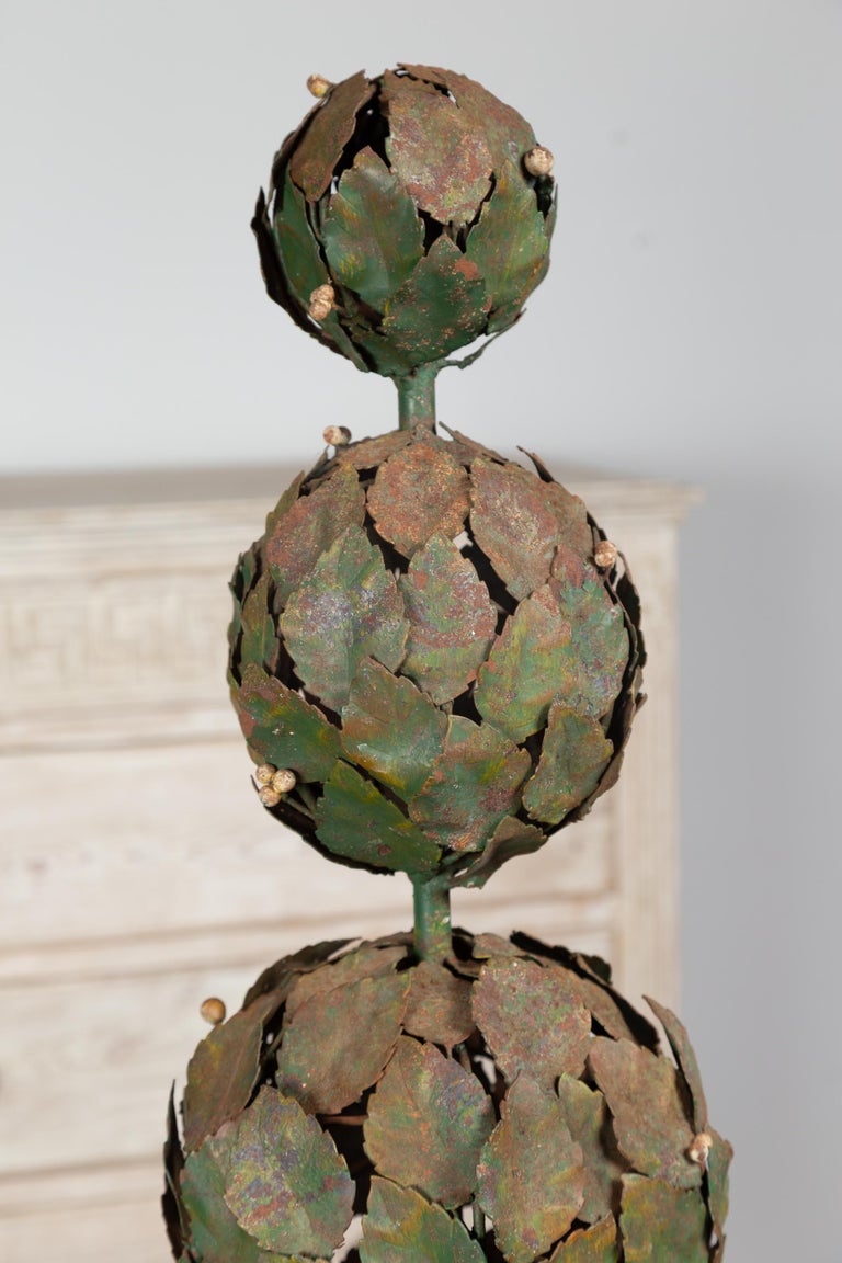 Pair of Italian Painted Midcentury Metal Topiary Sculptures Set in ...