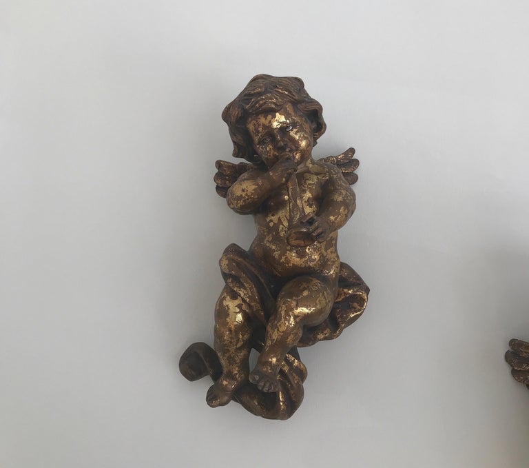 Pair of Italian Putti Playing Musical Instruments at 1stDibs