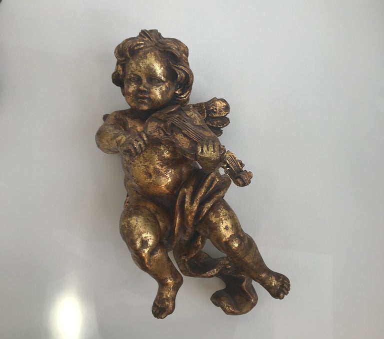 Pair of Italian Putti Playing Musical Instruments at 1stDibs