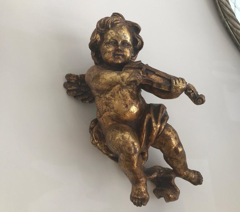 Pair of Italian Putti Playing Musical Instruments at 1stDibs