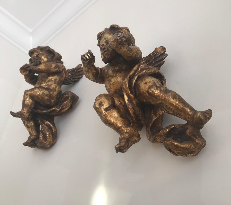 Pair of Italian Putti Playing Musical Instruments at 1stDibs