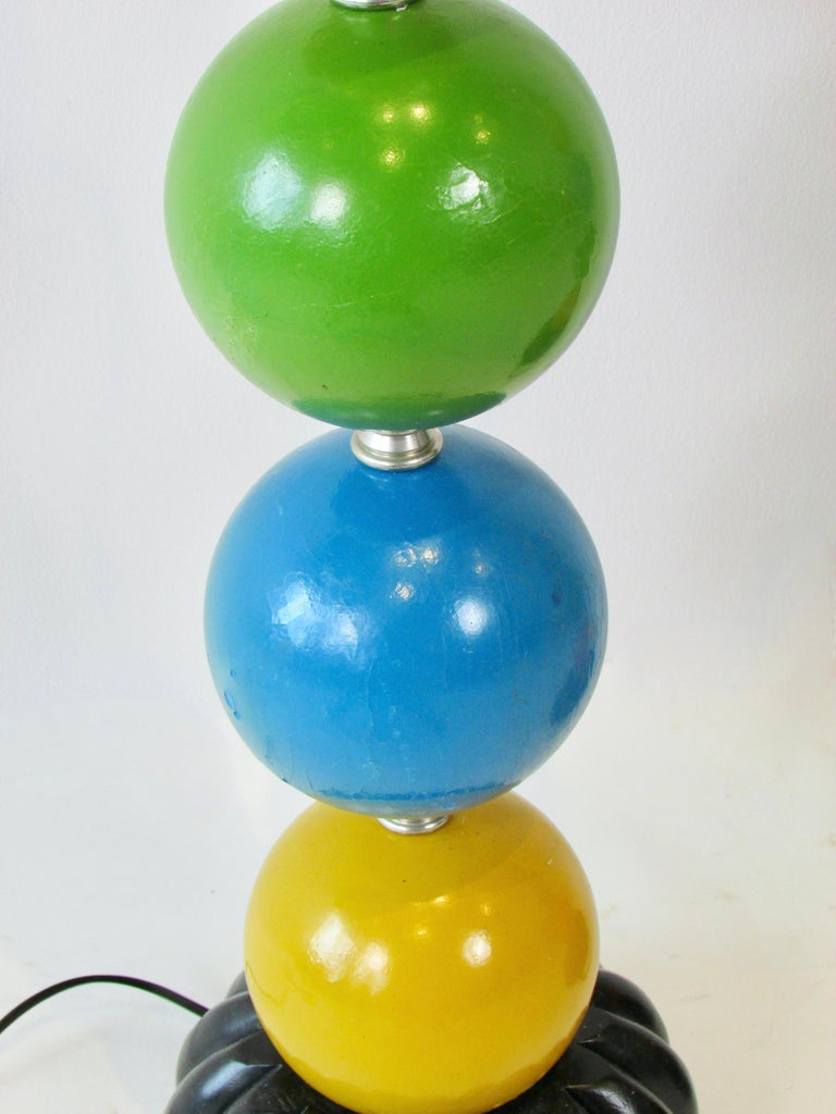 Pair of Italian Red Green Blue and Yellow Stacked Juggling Balls Table ...