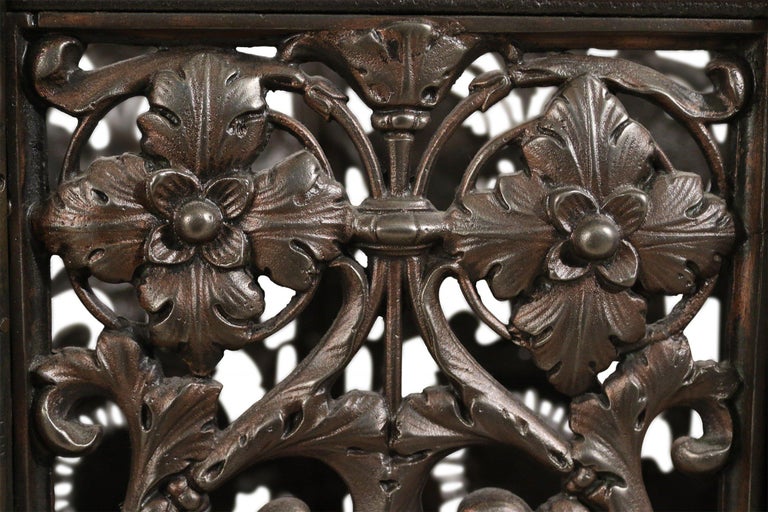 Pair of Italian Renaissance Style Metal Filigree Pentagonal Umbrella ...