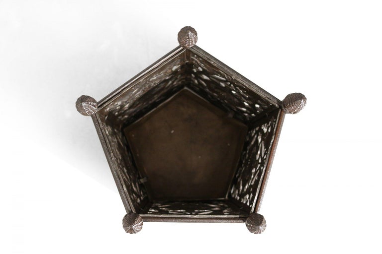 Pair of Italian Renaissance Style Metal Filigree Pentagonal Umbrella ...