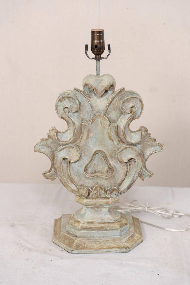 Pair of Italian Style Carved and Painted Wood Acanthus Leaf Motif Table ...
