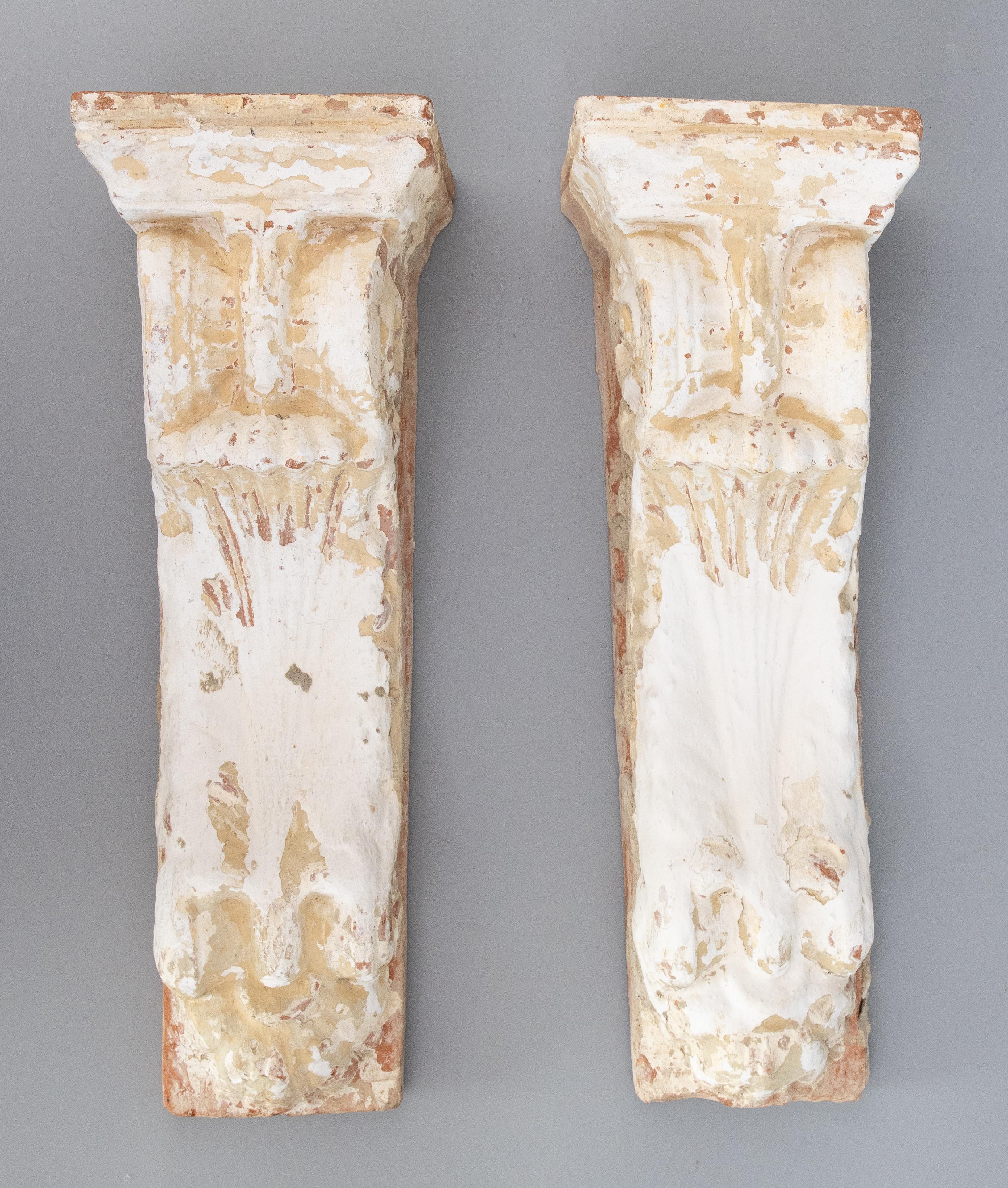 Pair of Italian Terracotta Architectural Corbels Brackets, circa 1950 ...