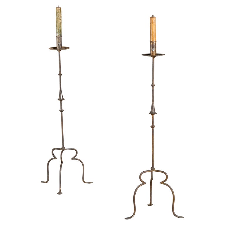 Pair of Italian Three Leg Candlesticks For Sale at 1stDibs