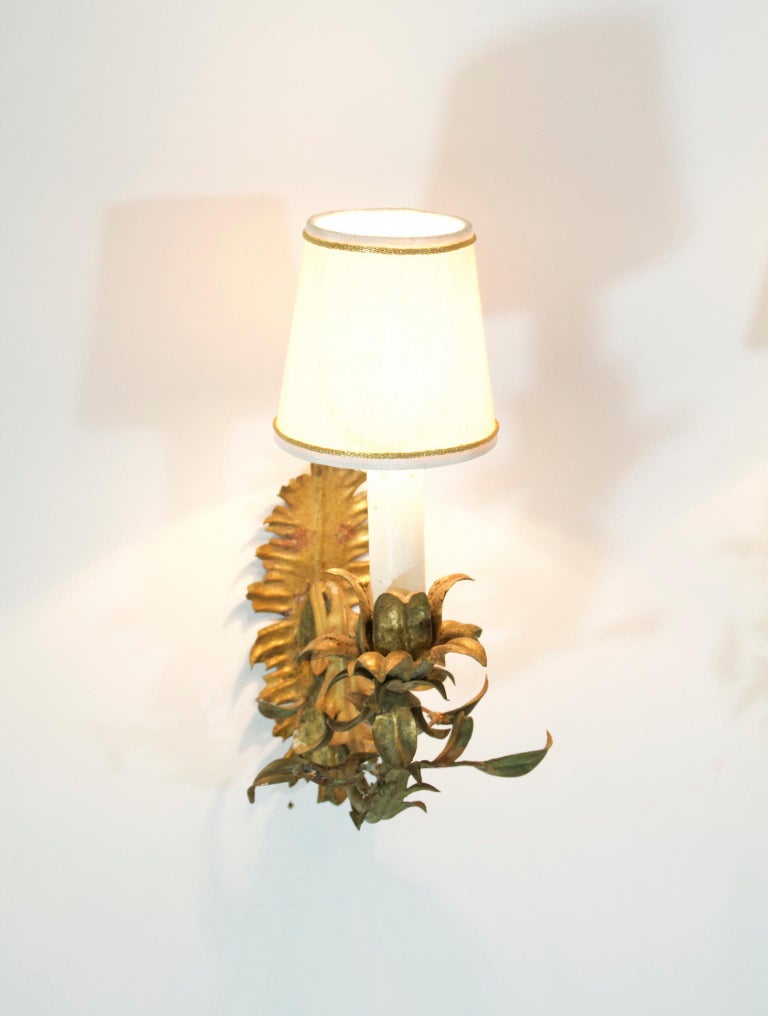 Pair of Italian Tole Wall Sconces, circa 1950 at 1stDibs