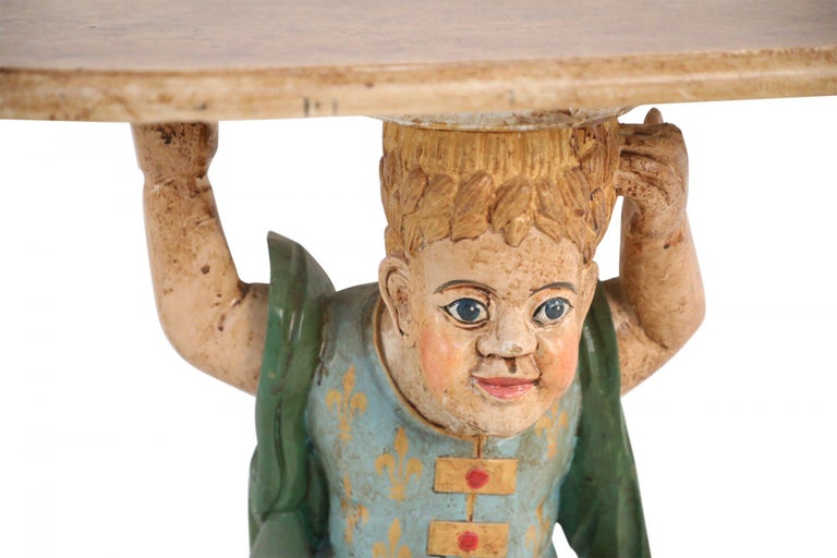 Pair of Italian Venetian Style Figurative Side Tables For Sale at 1stDibs