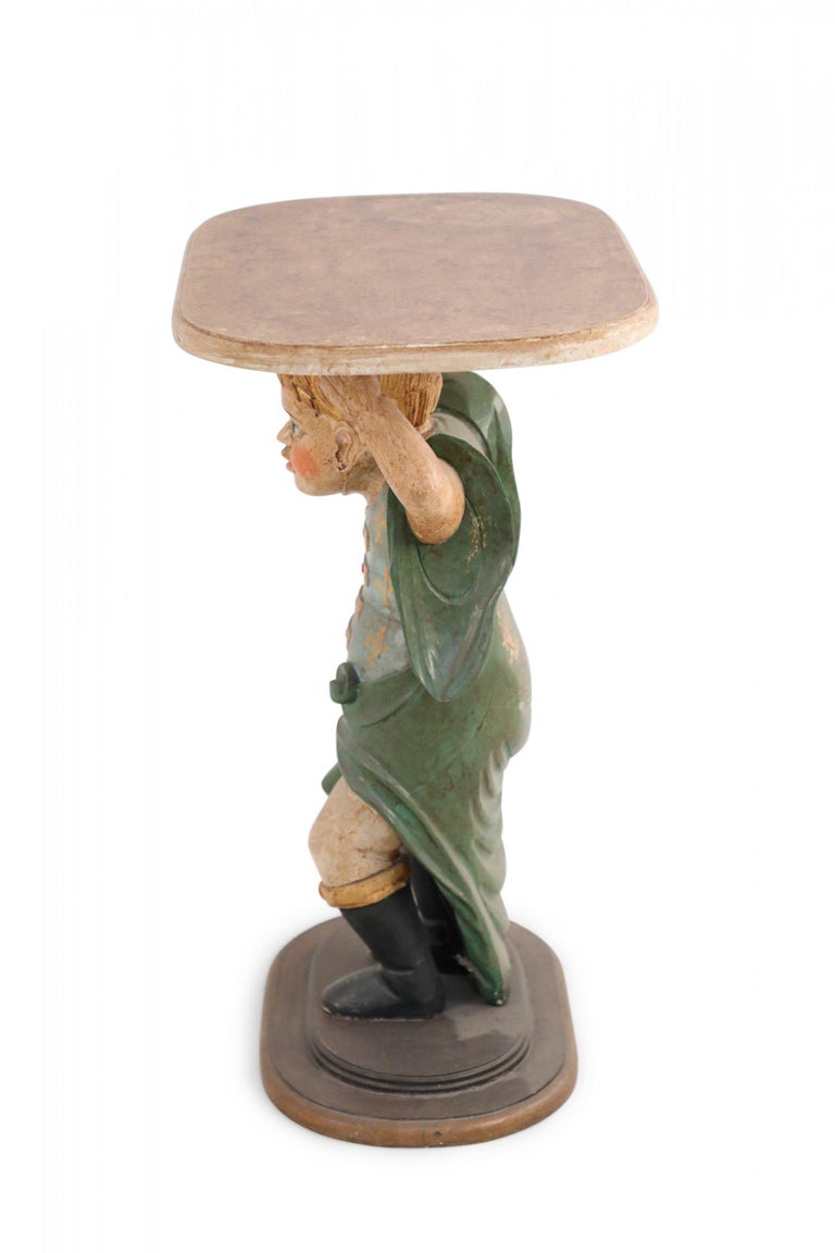 Pair of Italian Venetian Style Figurative Side Tables For Sale at 1stDibs