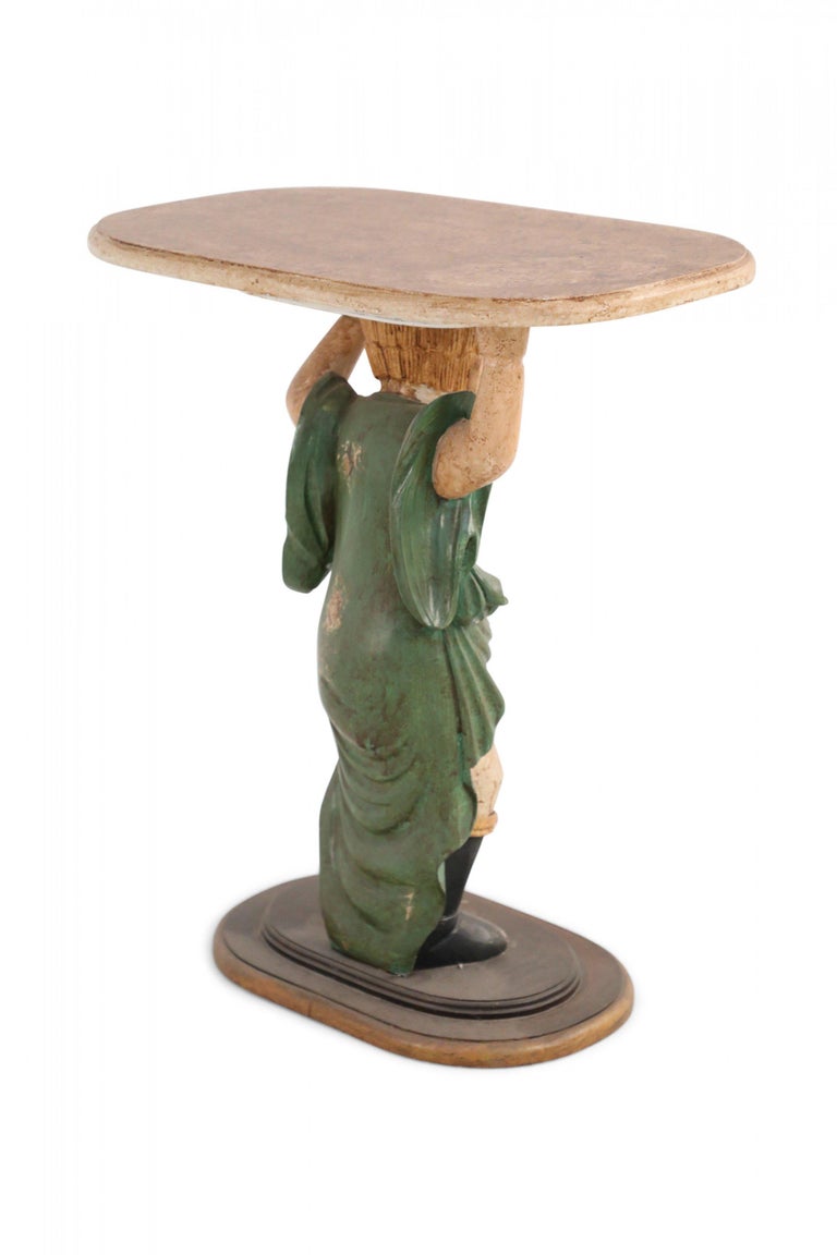 Pair of Italian Venetian Style Figurative Side Tables For Sale at 1stDibs
