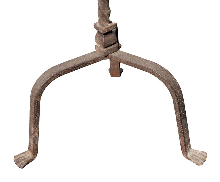 Pair of Italian Wrought Iron Torcheres For Sale at 1stDibs
