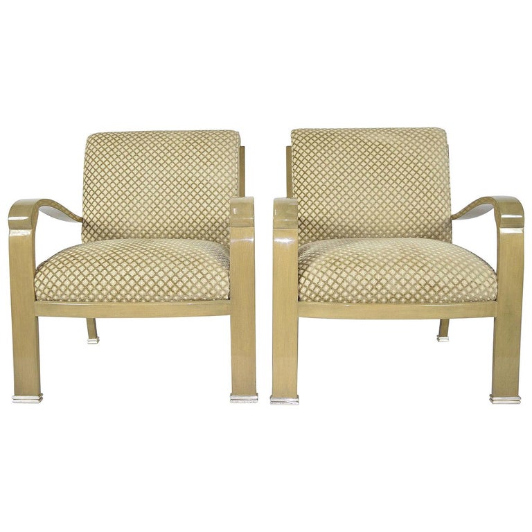 Pair of J. Robert Scott Deco Lounge Chairs at 1stDibs