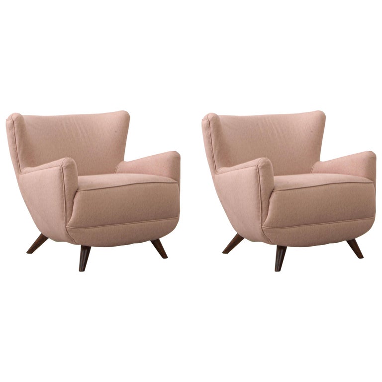 Pair of Hardwood Armchairs by Móveis Teperman, Brazilian Mid-Century ...