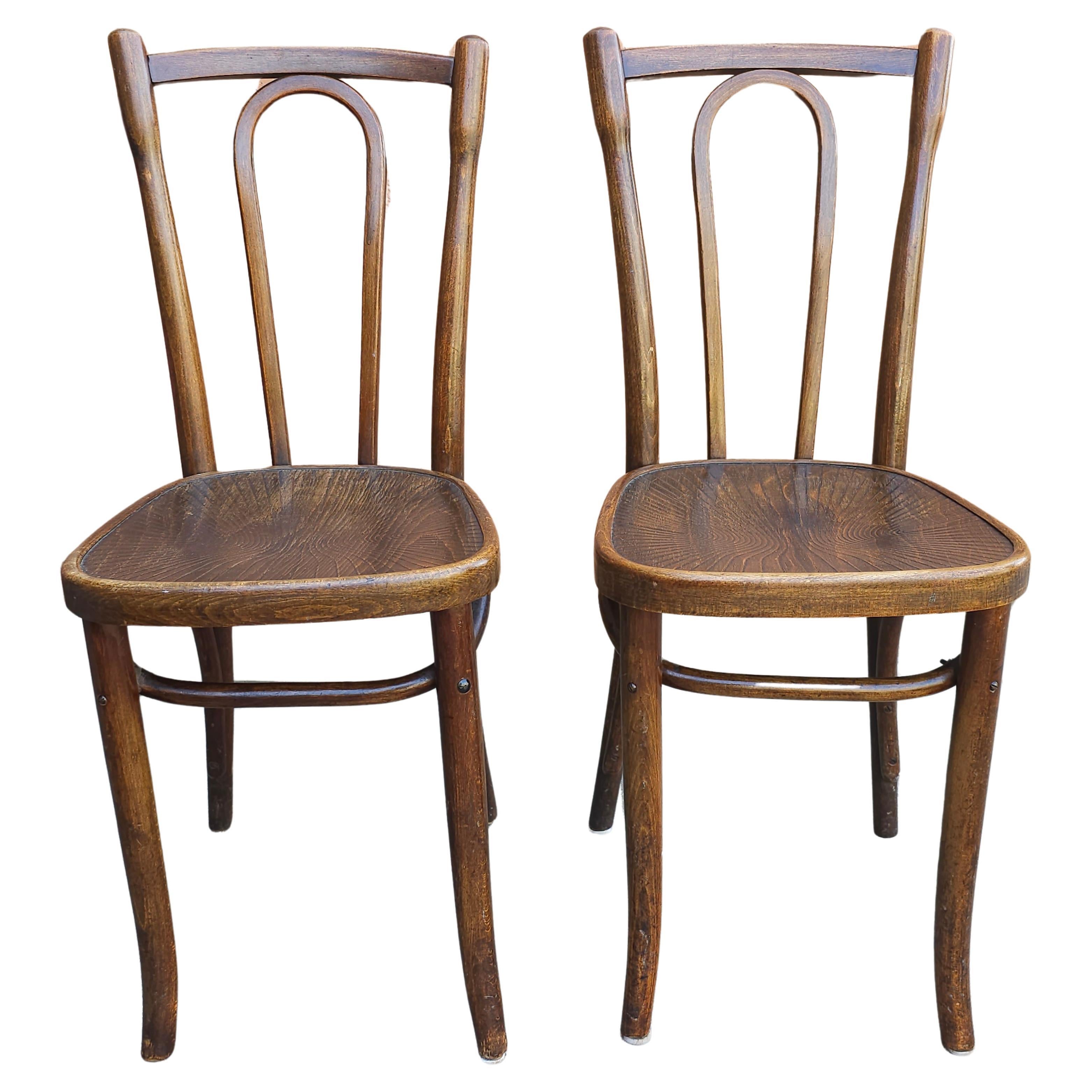 Pair of Jacob and Josef Kohn Mundus Bentwood Side Chairs For Sale at ...