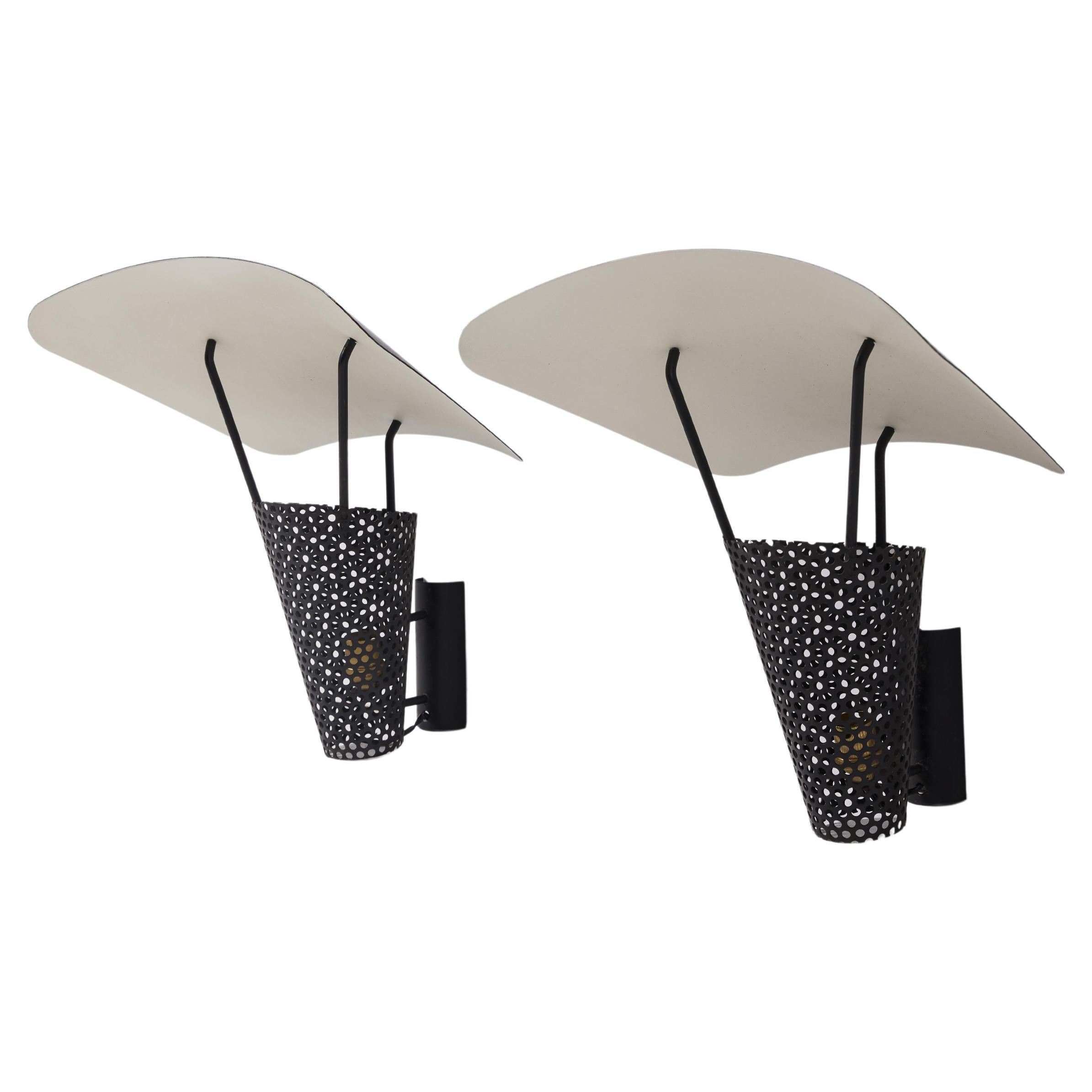 Mid-century pair of metal wall lights by the french designer Jacques ...