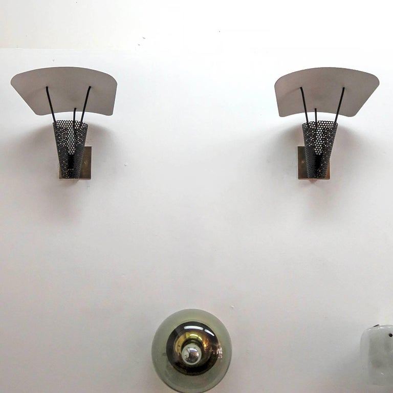 Pair of Jacques Biny Wall Lights, 1950 at 1stDibs