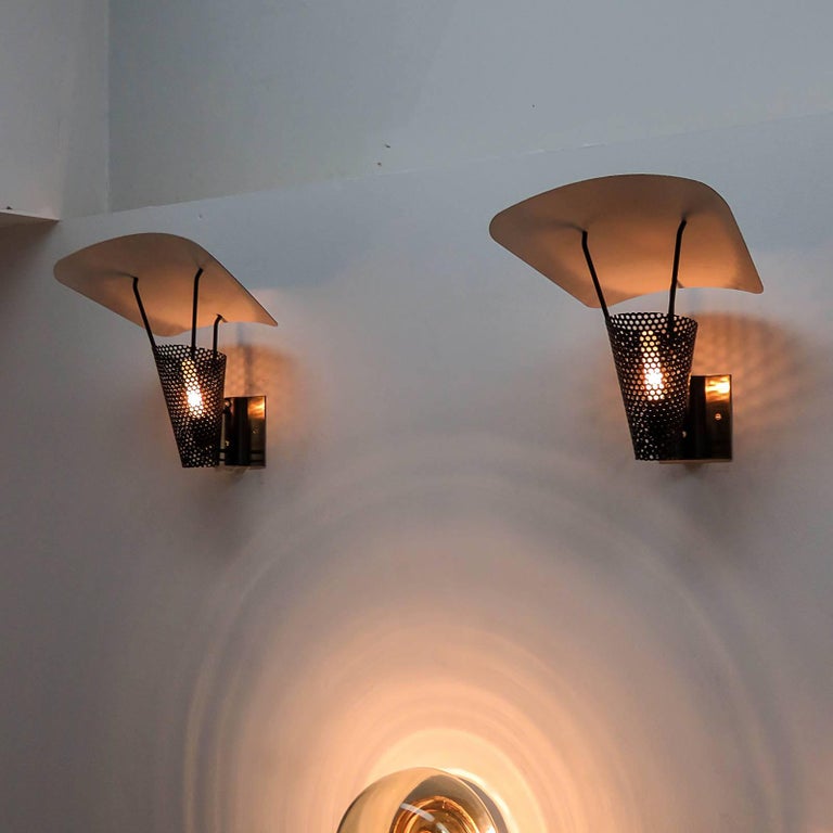 Pair of Jacques Biny Wall Lights, 1950 at 1stDibs