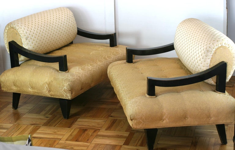 Pair of James Mont Chinoiserie Inspired Chairs For Sale at 1stDibs