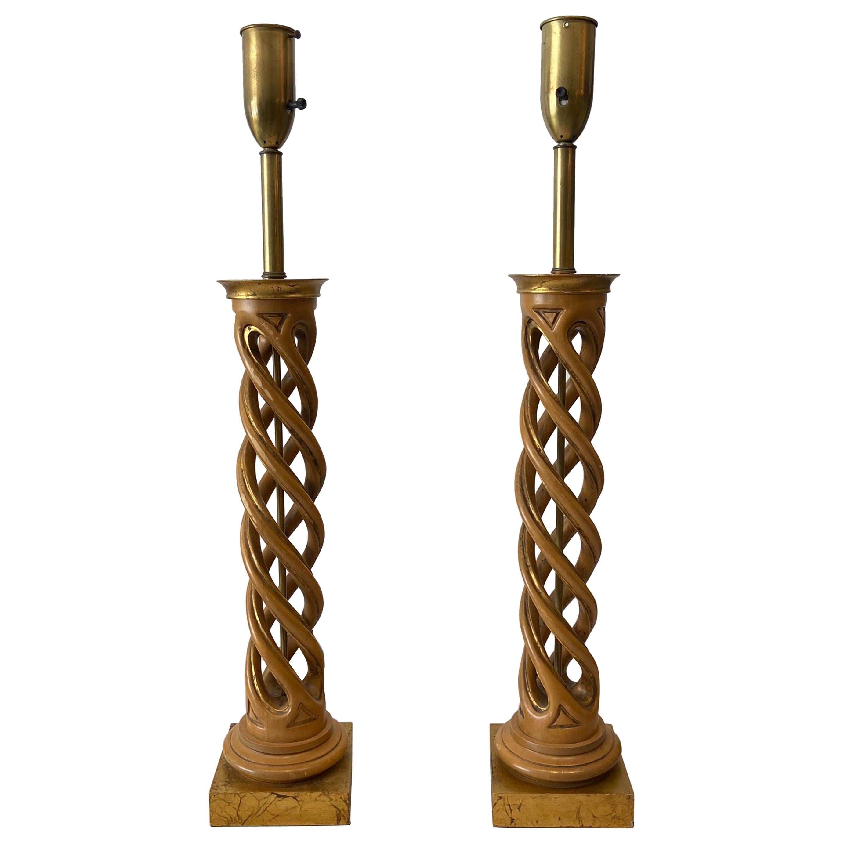 Mid-Century Modern Helix Stacked Lucite Table Lamp Original Finial For ...