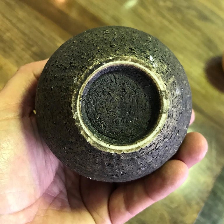 Japanese Handmade Ceramic Pottery Textured Tea Ceremony Cup For Sale at ...