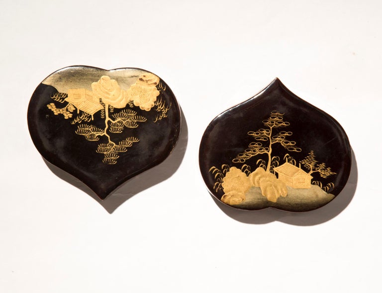 Pair of Japanese Heart Shaped Lacquer Jewelry Boxes, 19th Century at ...